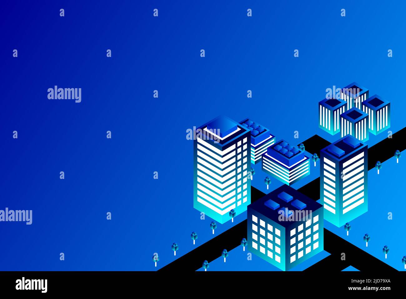 Isometric Future City. Real estate and construction industry concept ...