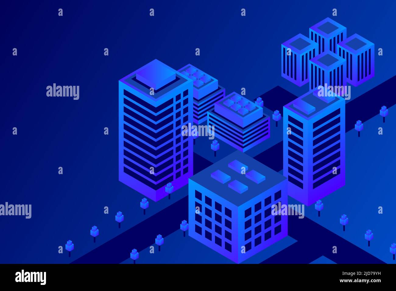 Isometric Future City. Real estate and construction industry concept ...