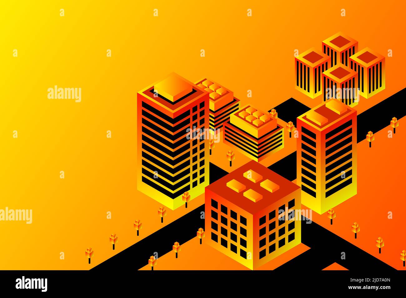 Isometric Future City. Real estate and construction industry concept ...