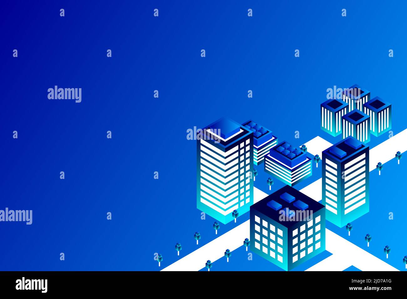 Isometric Future City. Real estate and construction industry concept ...