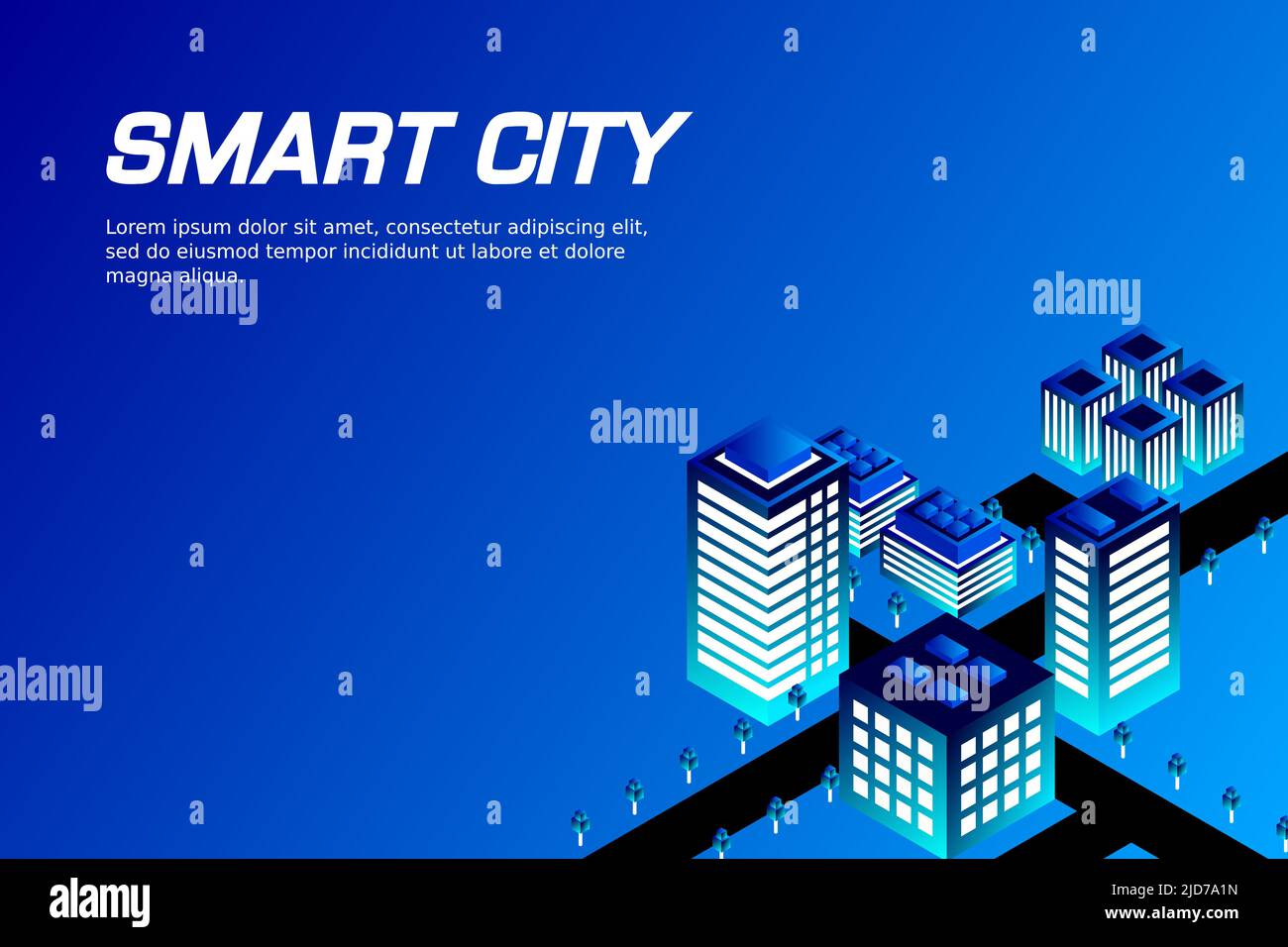 Isometric Future City. Real estate and construction industry concept ...