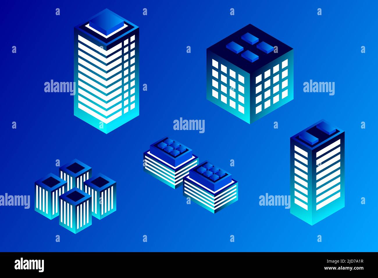 Isometric Future City. Real estate and construction industry concept ...