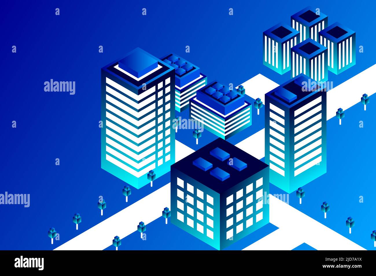 Isometric Future City. Real estate and construction industry concept ...
