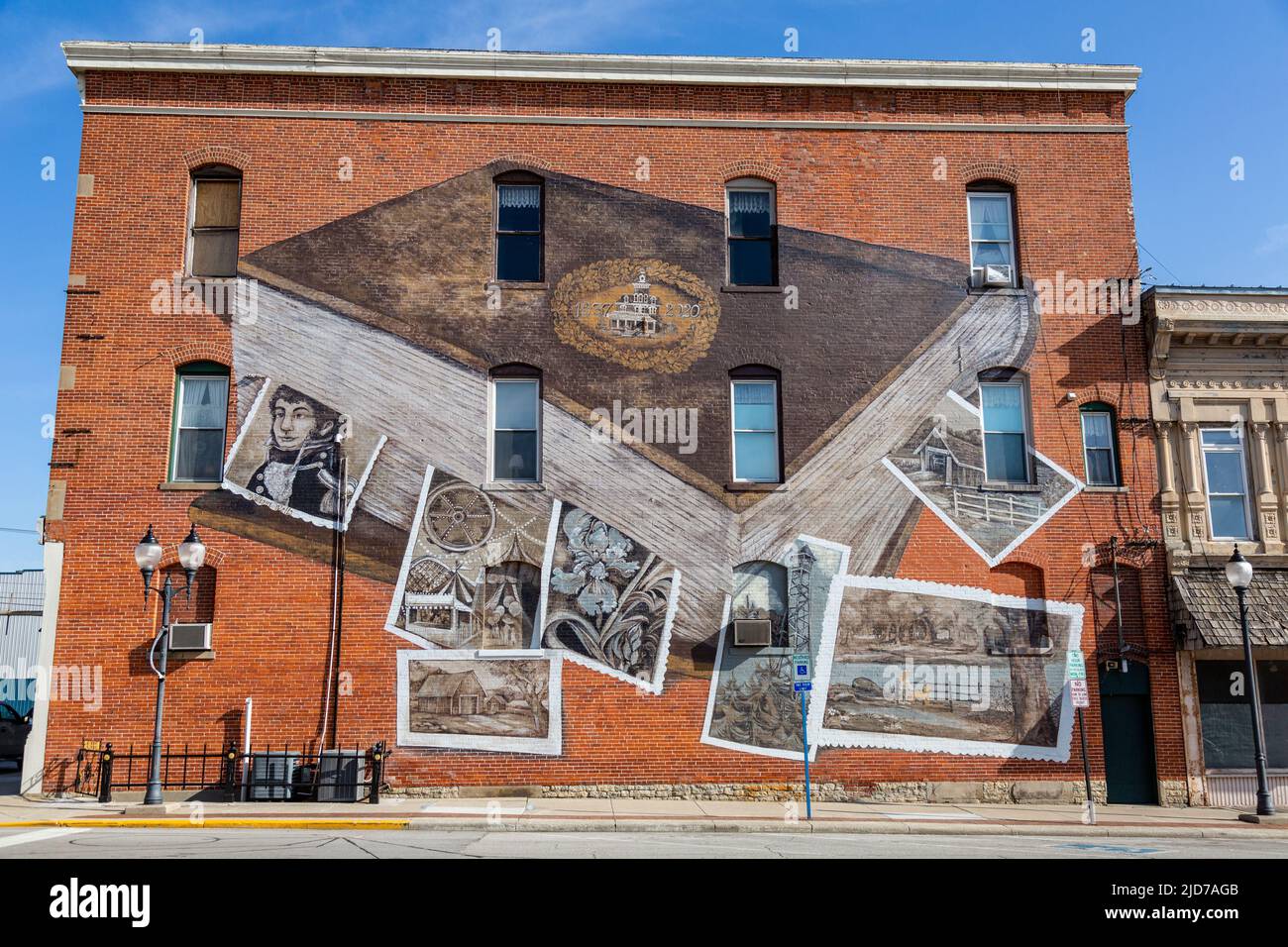 A mural by Nancy Wagner on the exterior wall of the brick Jerry Flack ...