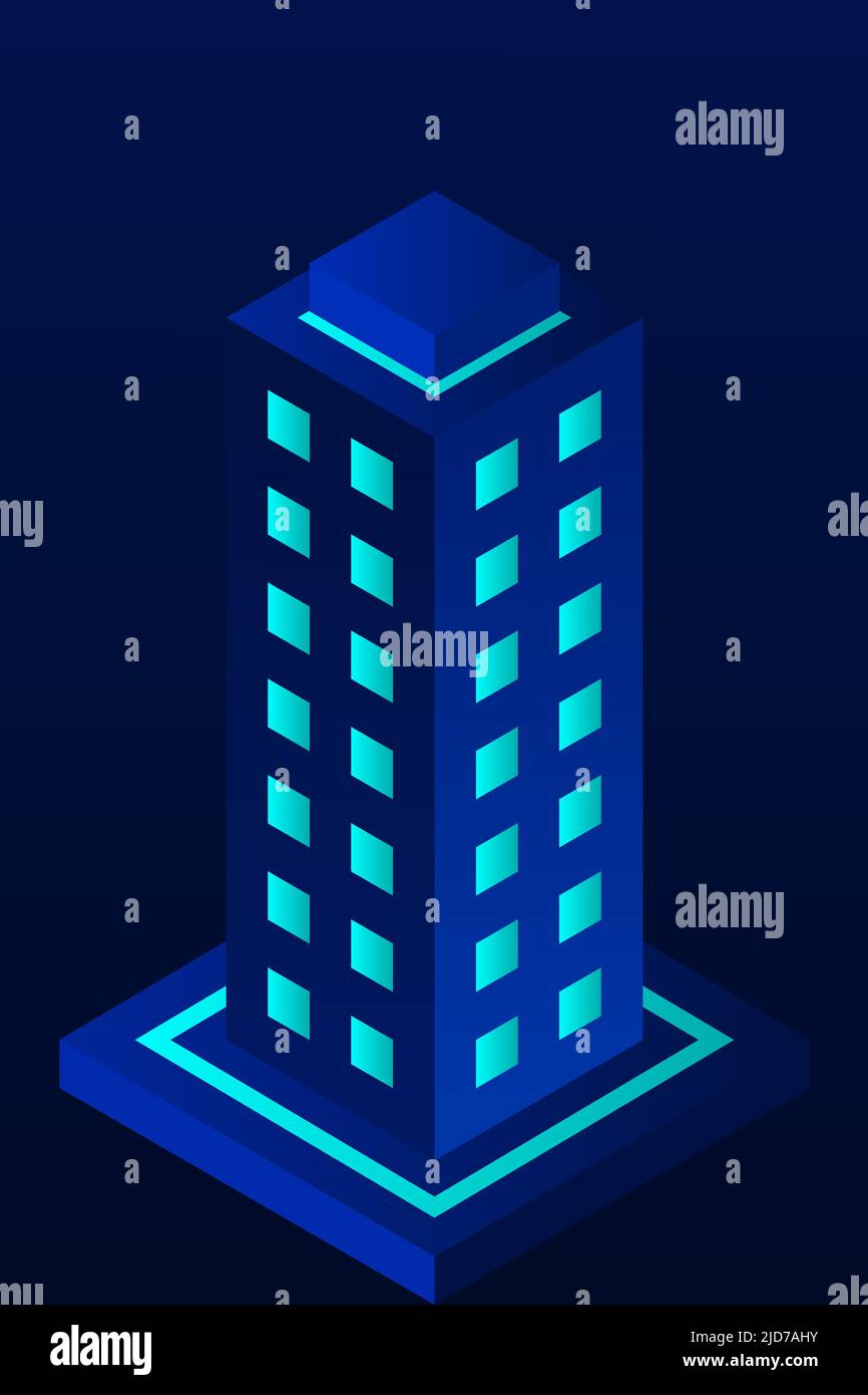 Isometric Future City. Real estate and construction industry concept ...