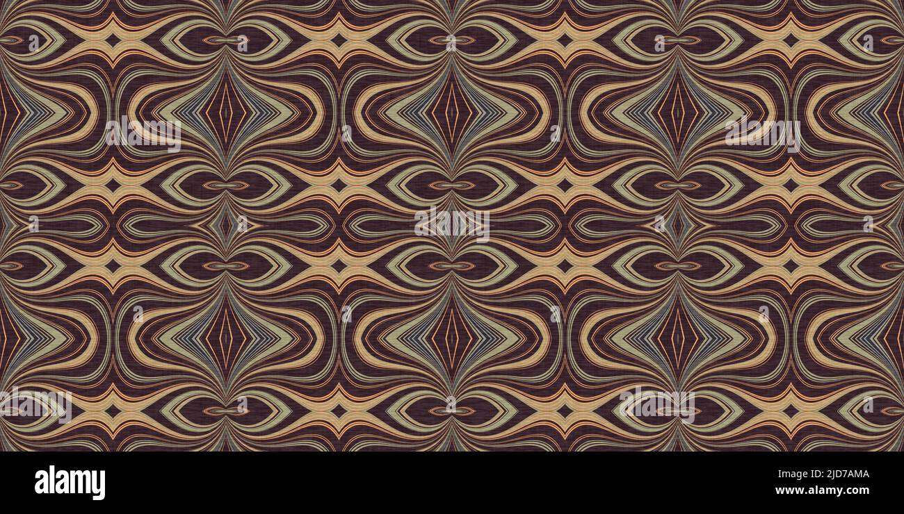 Earthy colours retro sixties geometric seamless border pattern in ...