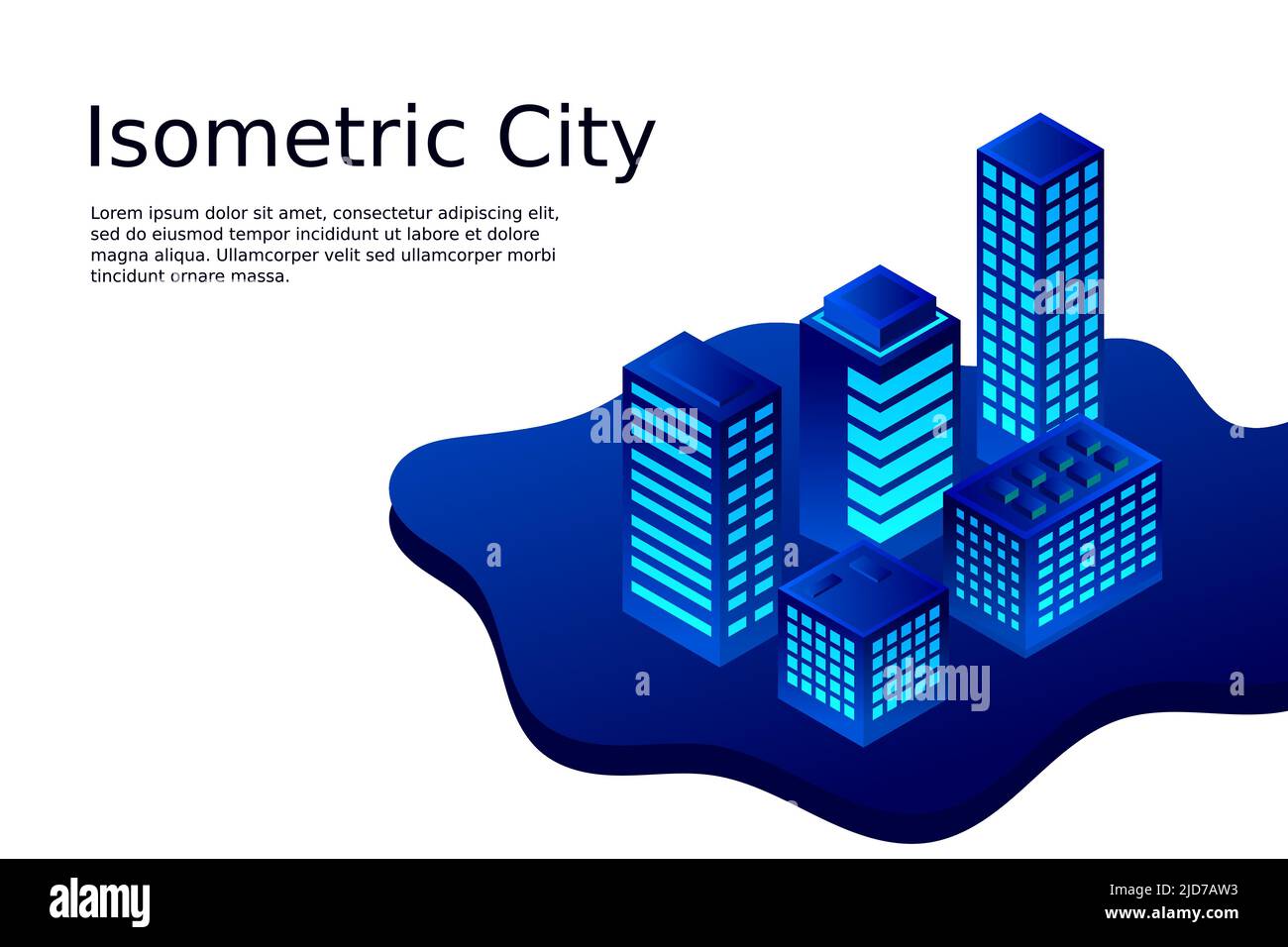 Isometric Future City. Real estate and construction industry concept ...