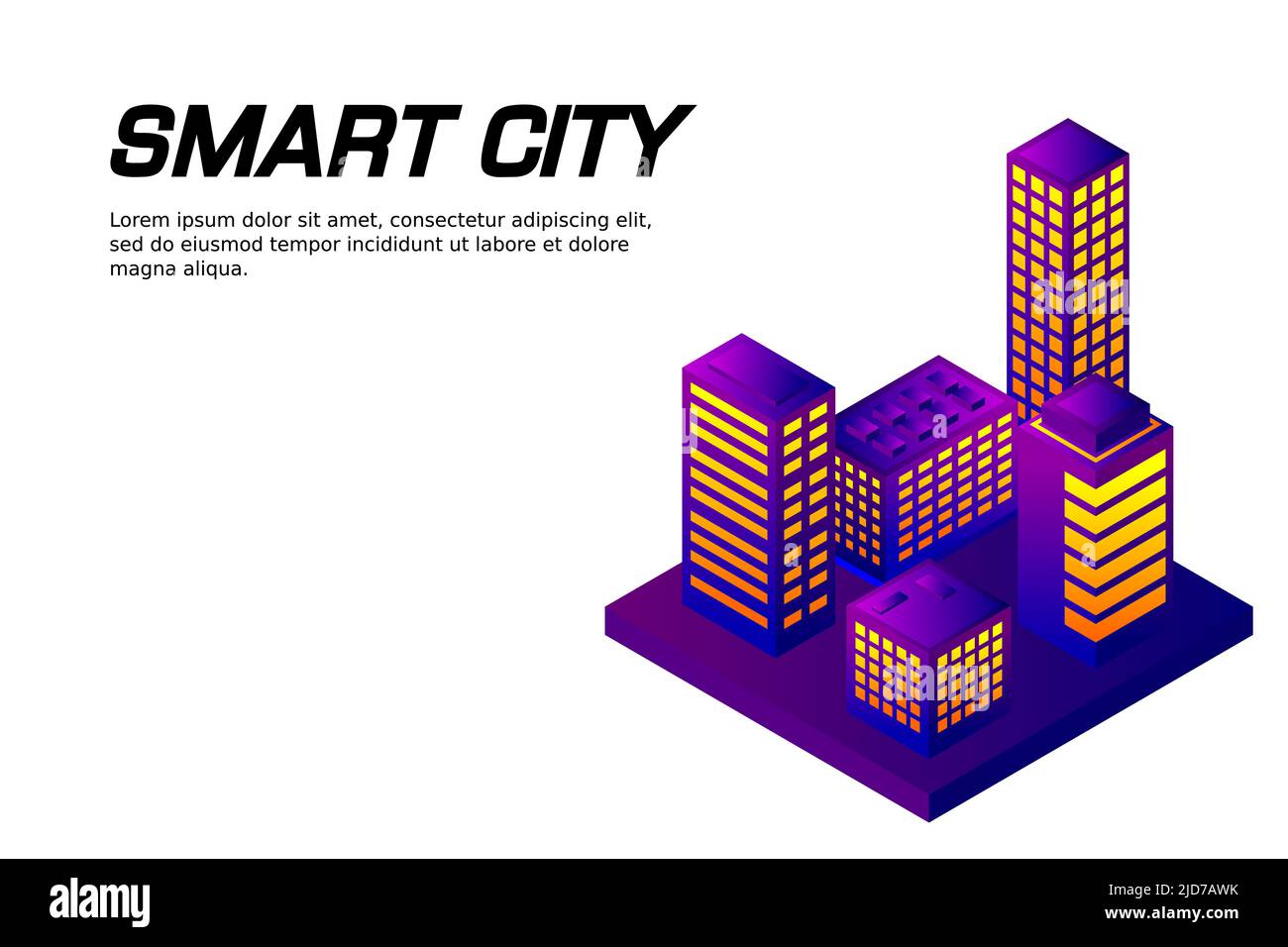 Isometric Future City. Real estate and construction industry concept ...