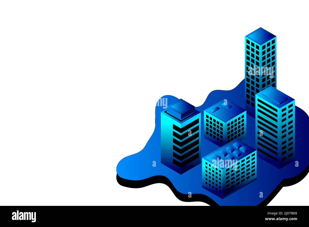 Isometric Future City. Real estate and construction industry concept ...