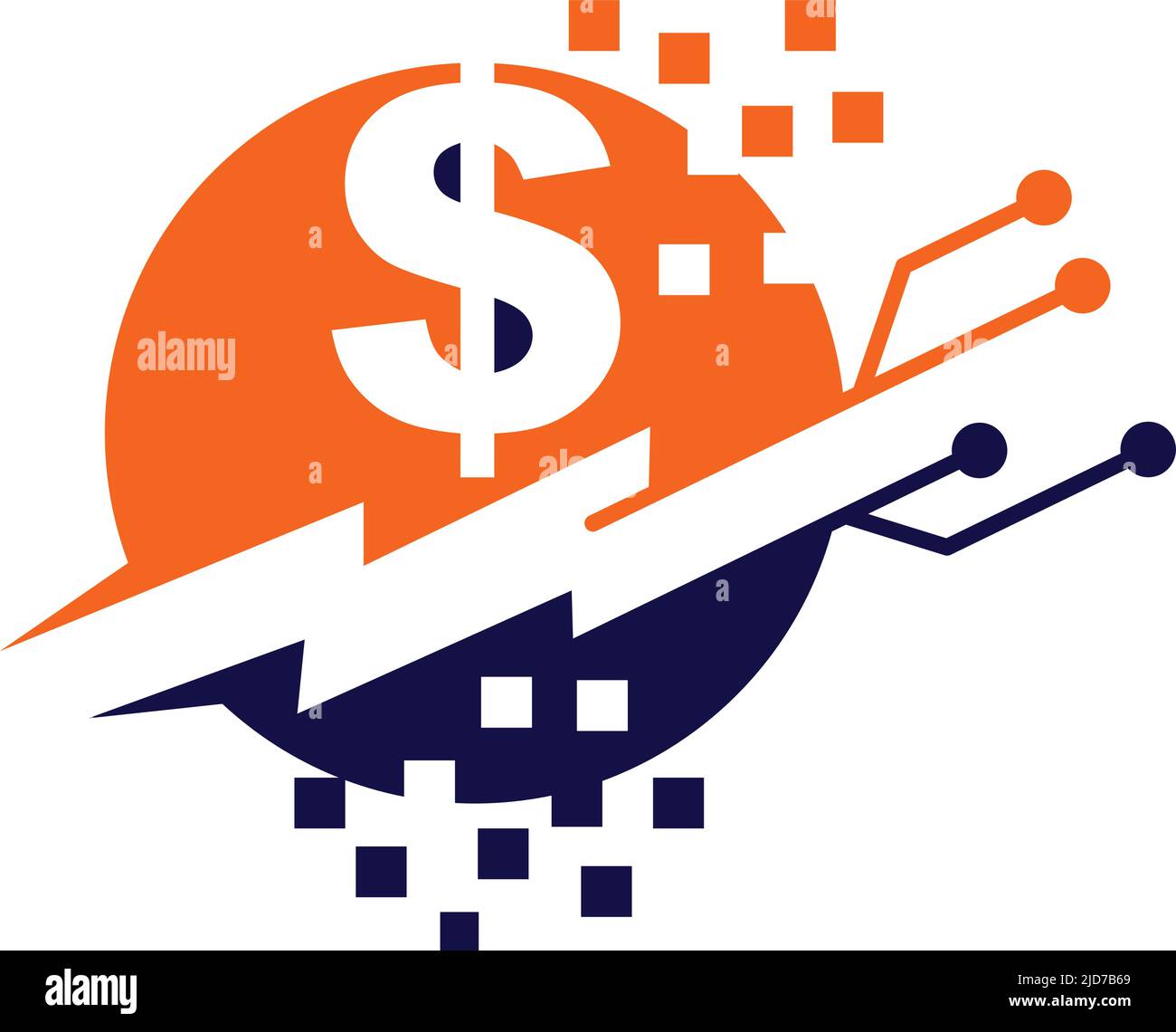 digital money investment technology world logo Icon Illustration Brand ...