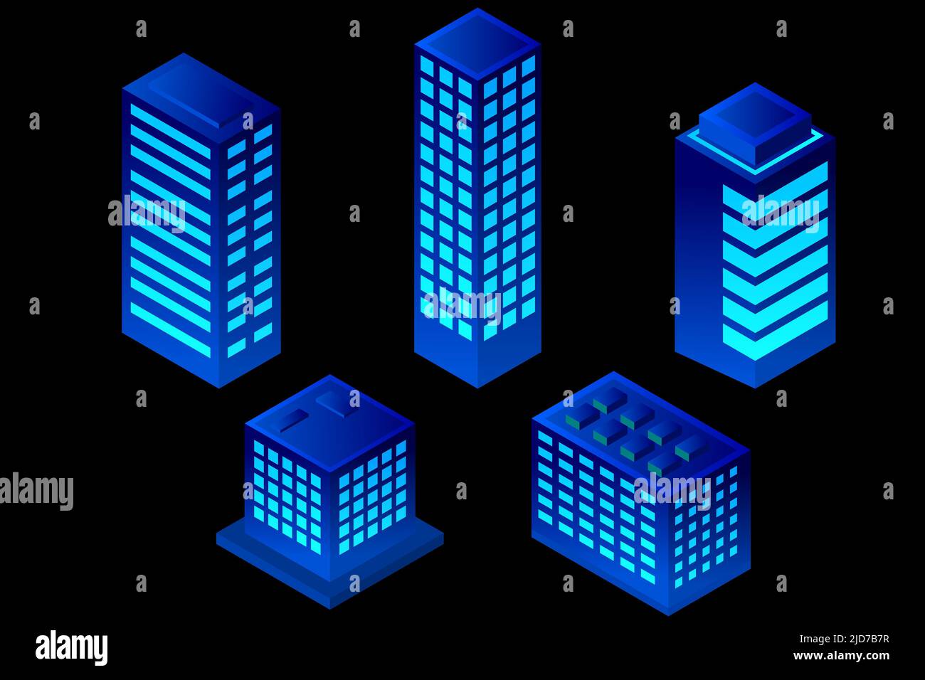 Isometric Future City. Real estate and construction industry concept ...