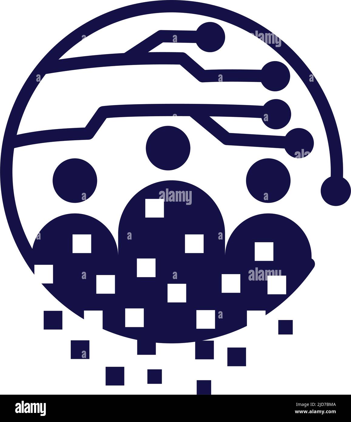 digital team technology world logo Icon Illustration Brand Identity ...