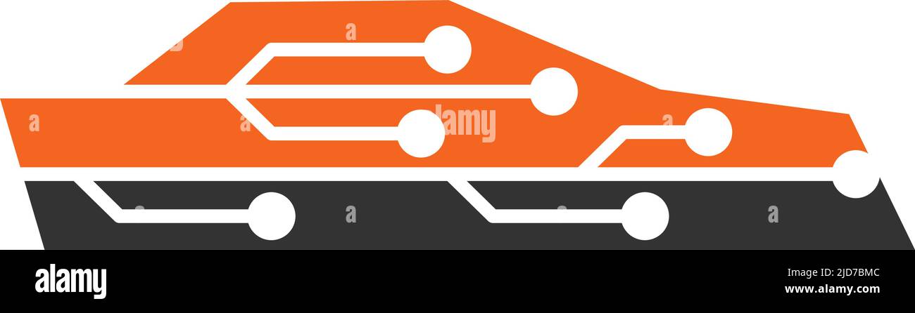 digital car technology electric logo Icon Illustration Brand Identity ...