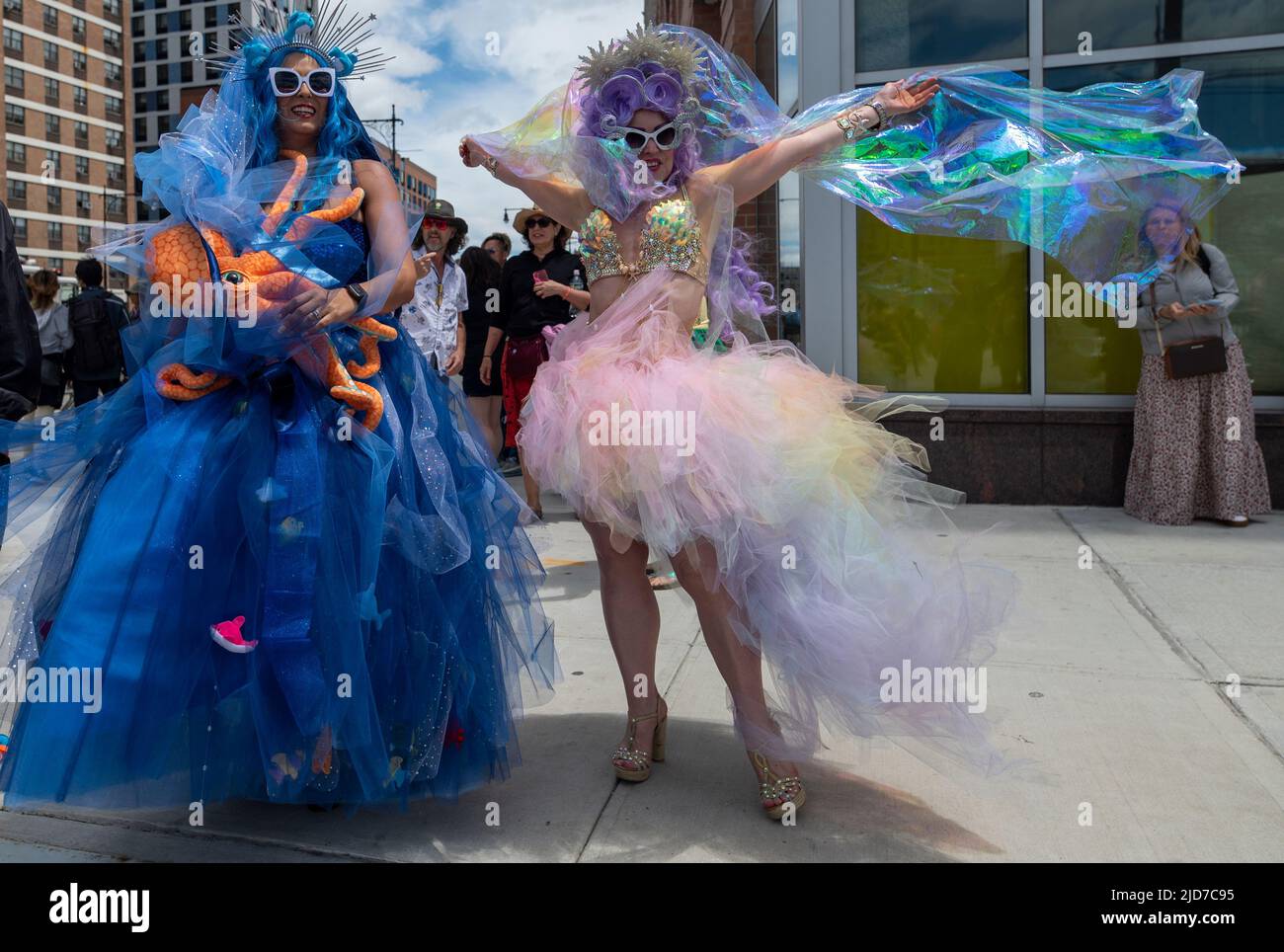 Coney Island, United States. 18th June, 2022. Two woman dressed for the ...