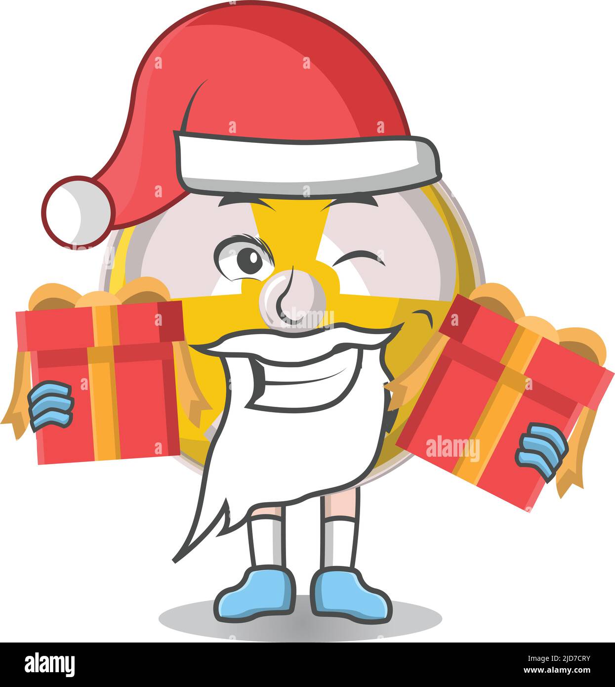 Radioactive cute christmas santa with giftbox claus design character ...