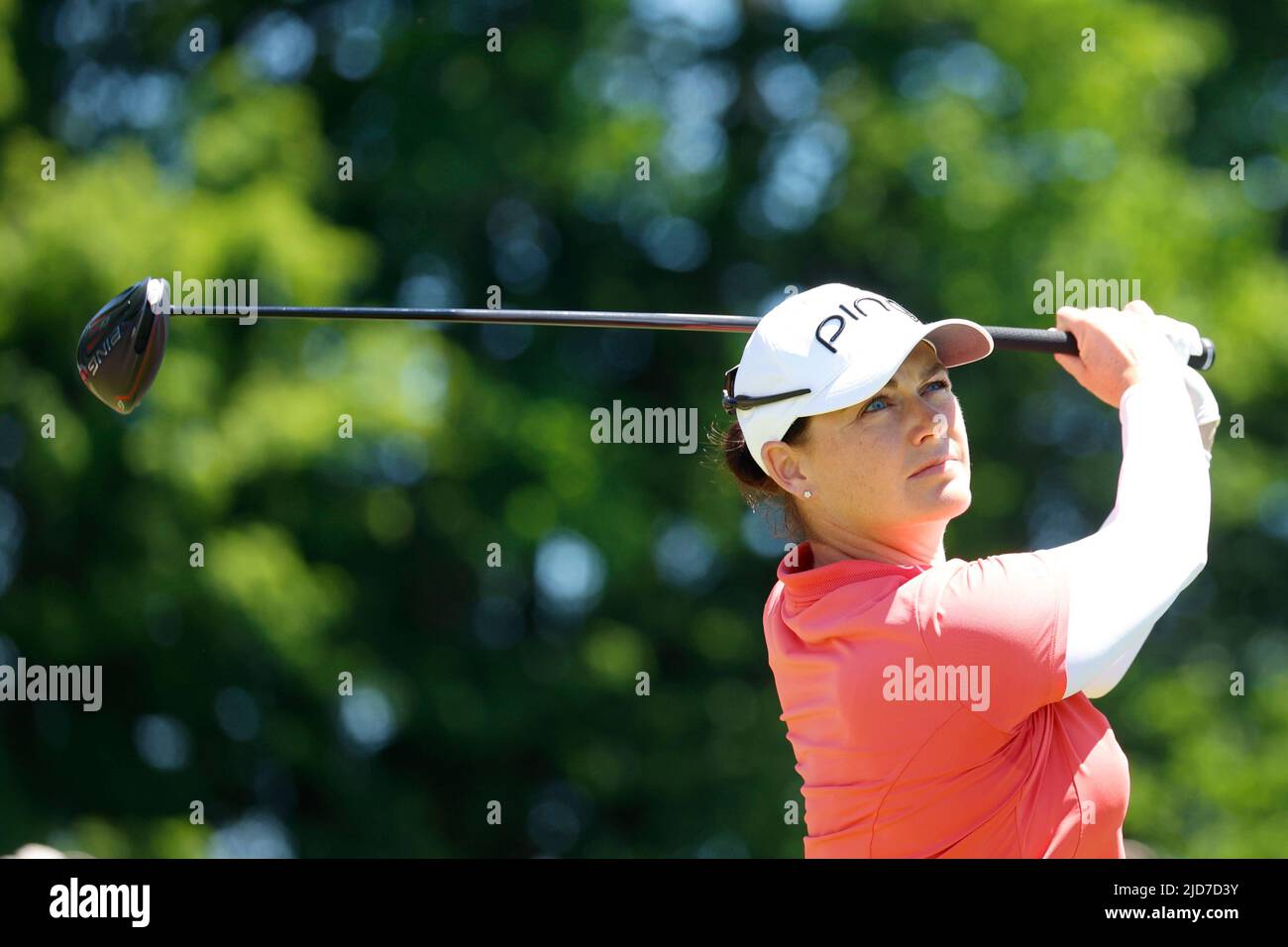 GRAND RAPIDS, MI - JUNE 18: The bag of LPGA golfer Caroline Masson hits ...