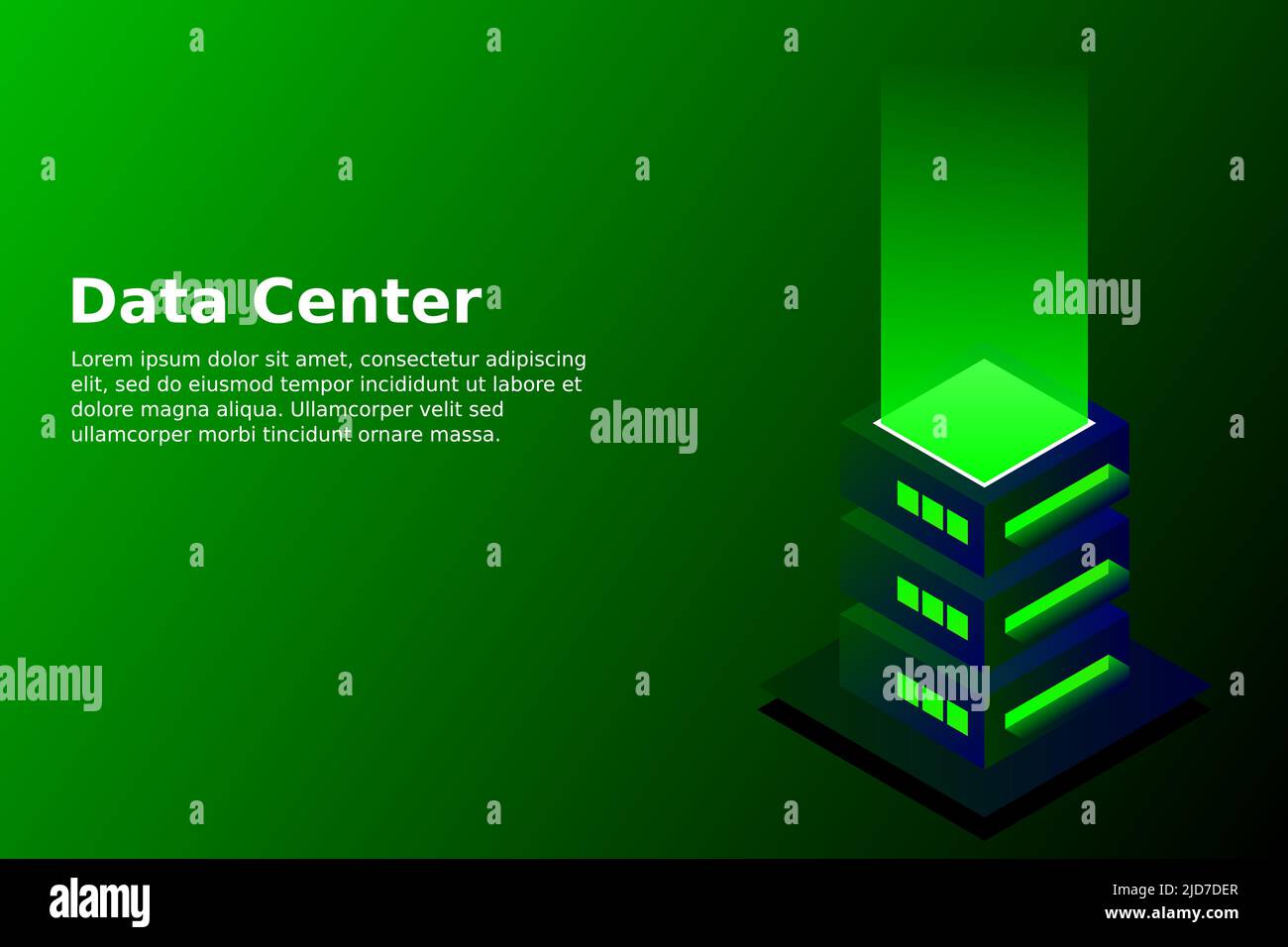 Datacenter isometric vector illustration. Abstract 3d hosting server or data center room ...