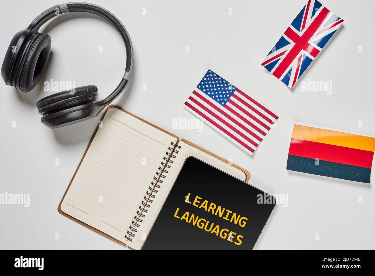 Learning foreign languages. Audio language courses. Background from ...