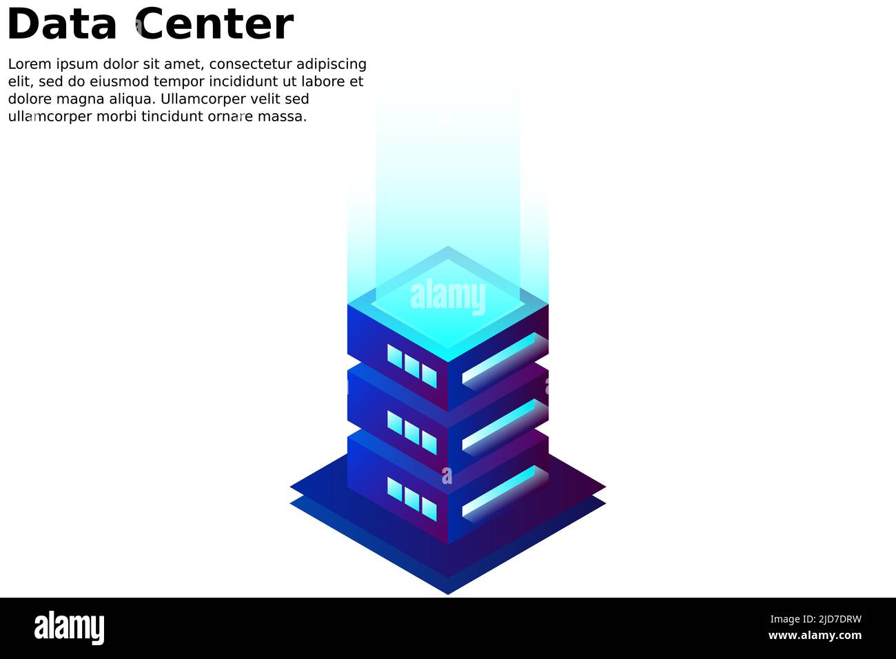 Datacenter isometric vector illustration. Abstract 3d hosting server or ...