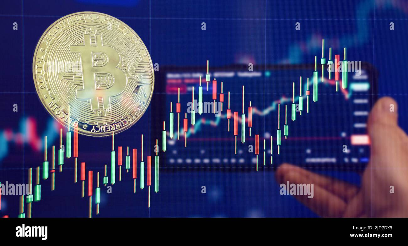 Bitcoin Stock Growth. Chart shows a strong increase in the price of ...