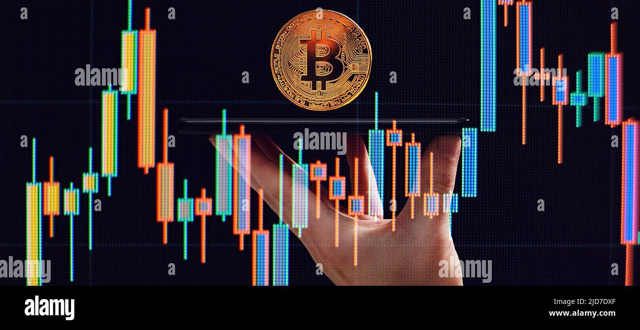 Bitcoin Stock Growth. Chart shows a strong increase in the price of ...