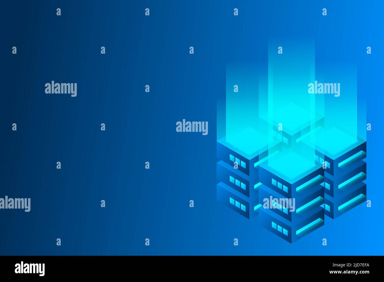 Datacenter isometric vector illustration. Abstract 3d hosting server or ...