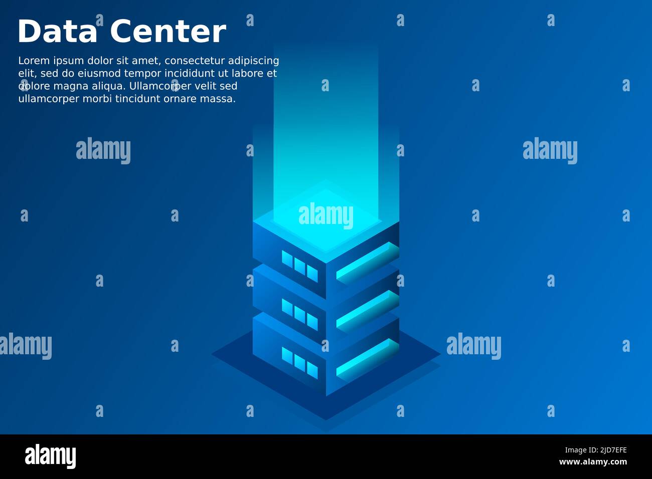 Datacenter isometric vector illustration. Abstract 3d hosting server or ...