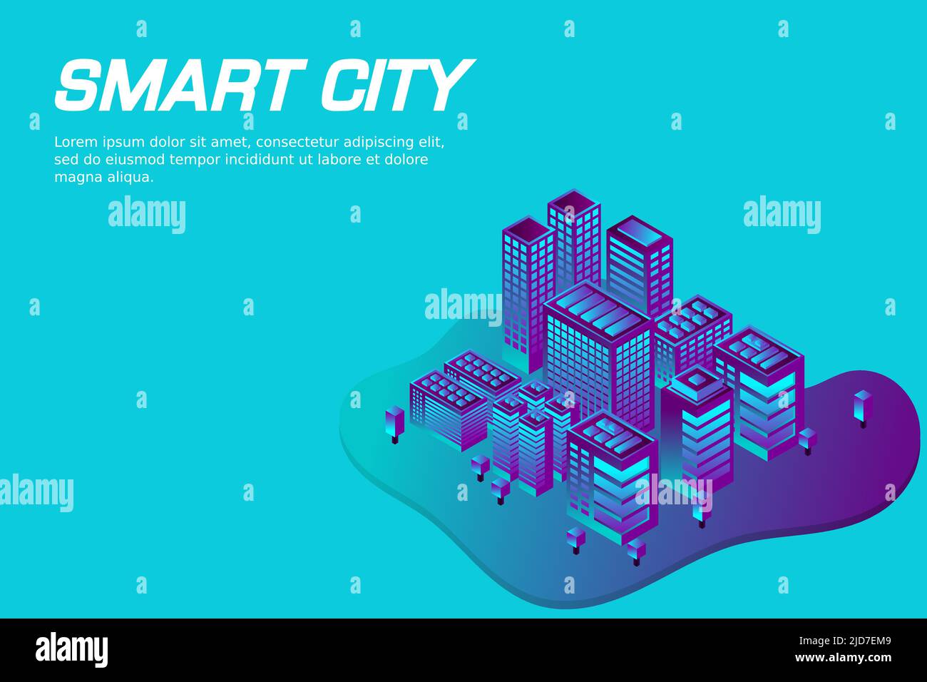 Isometric Future City. Real estate and construction industry concept ...