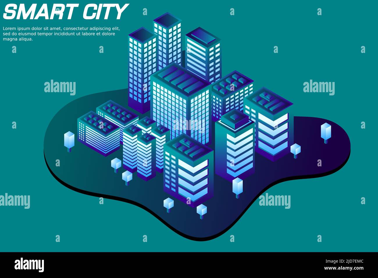 Isometric Future City. Real estate and construction industry concept ...
