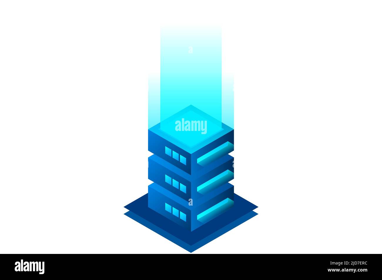 Datacenter isometric vector illustration. Abstract 3d hosting server or ...