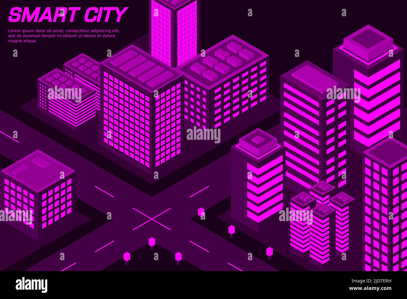 Isometric Future City. Real estate and construction industry concept ...