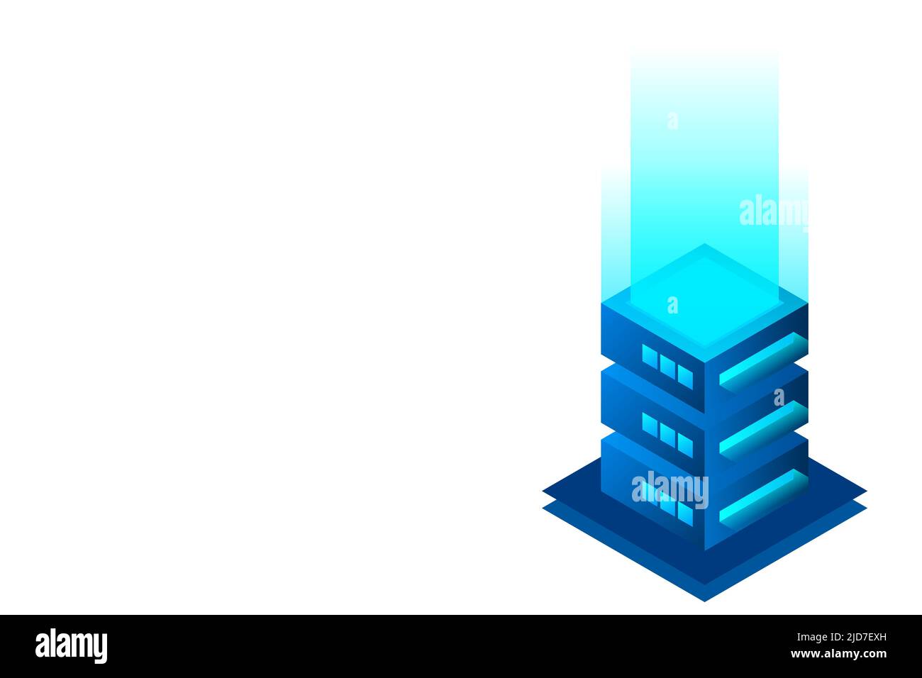 Datacenter isometric vector illustration. Abstract 3d hosting server or ...