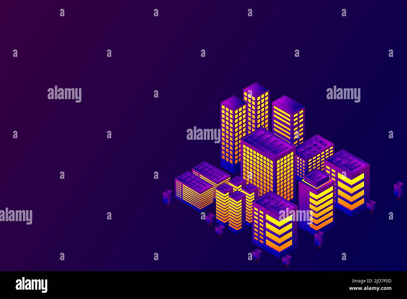 Isometric Future City. Real estate and construction industry concept ...
