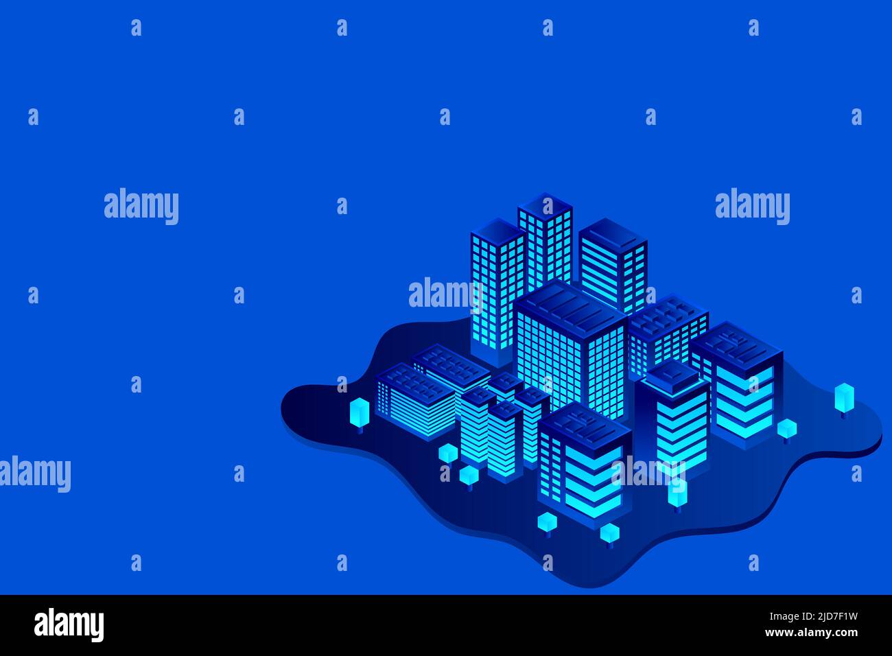 Isometric Future City. Real estate and construction industry concept ...