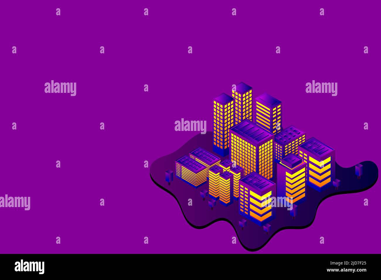Isometric Future City. Real estate and construction industry concept ...