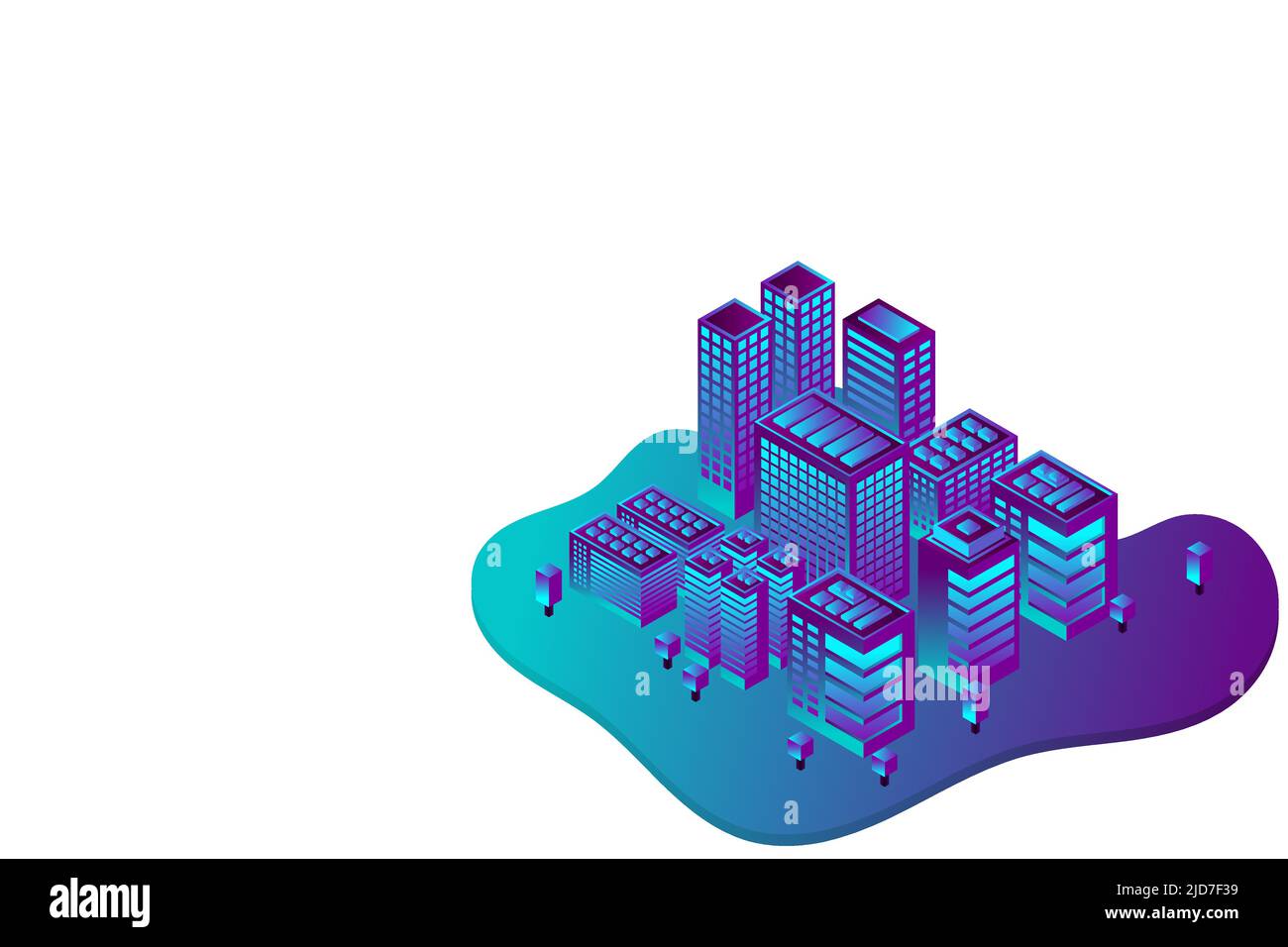 Isometric Future City. Real estate and construction industry concept ...
