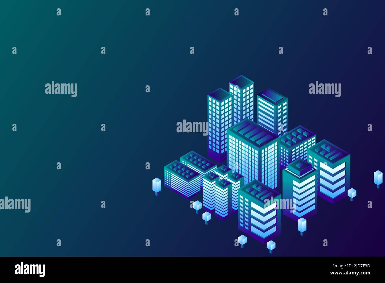Isometric Future City. Real estate and construction industry concept ...