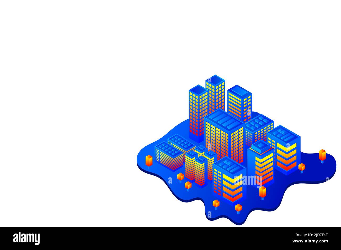 Isometric Future City. Real estate and construction industry concept ...