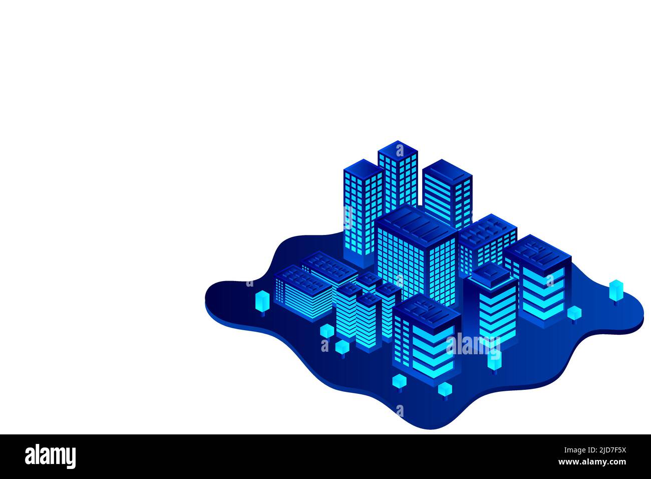 Isometric Future City. Real estate and construction industry concept ...