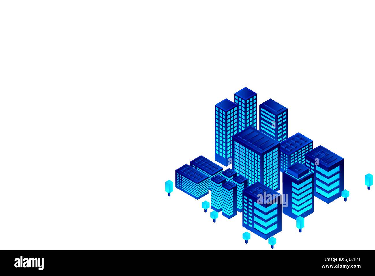 Isometric Future City. Real estate and construction industry concept ...