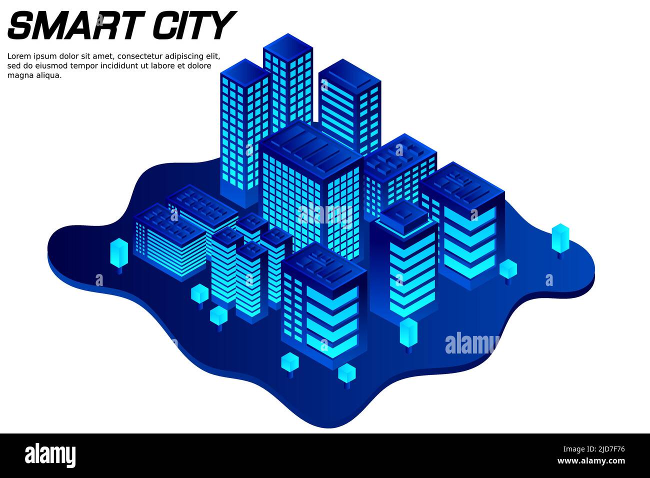 Isometric Future City. Real estate and construction industry concept ...