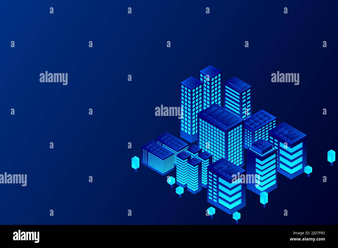 Isometric Future City. Real estate and construction industry concept ...