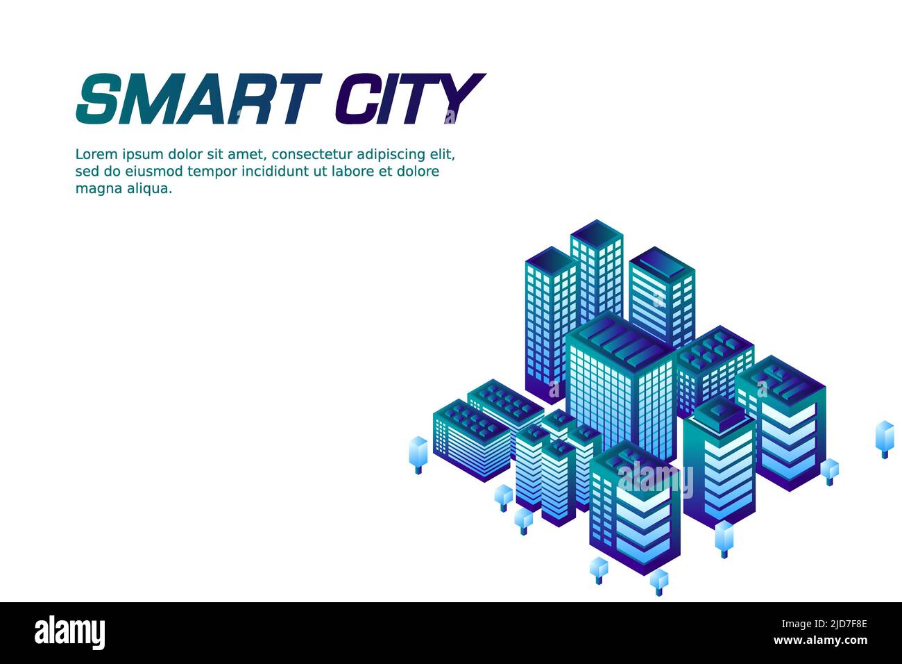 Isometric Future City. Real estate and construction industry concept ...