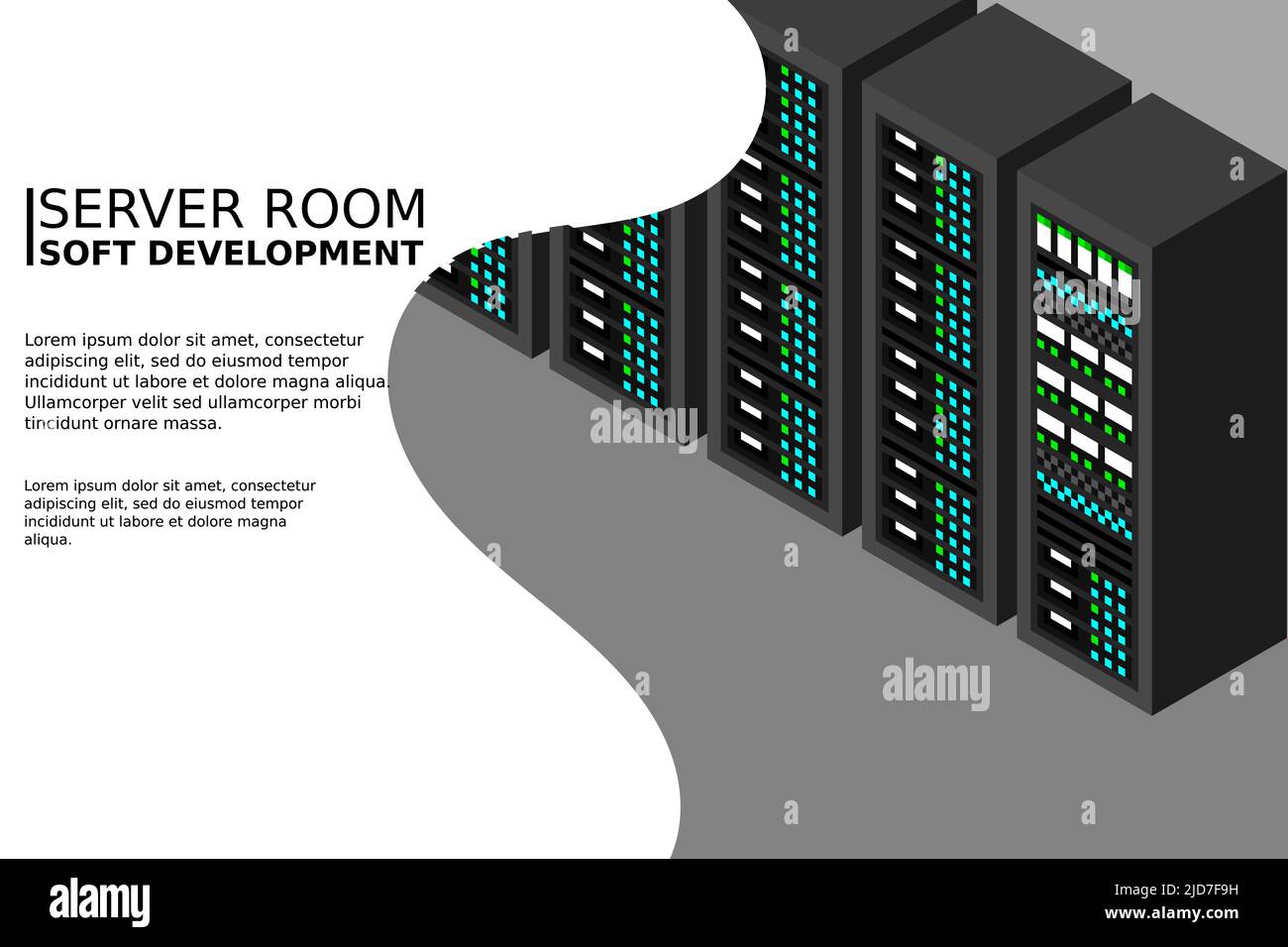 Isometric server equipment. Vector illustration Stock Vector Image ...