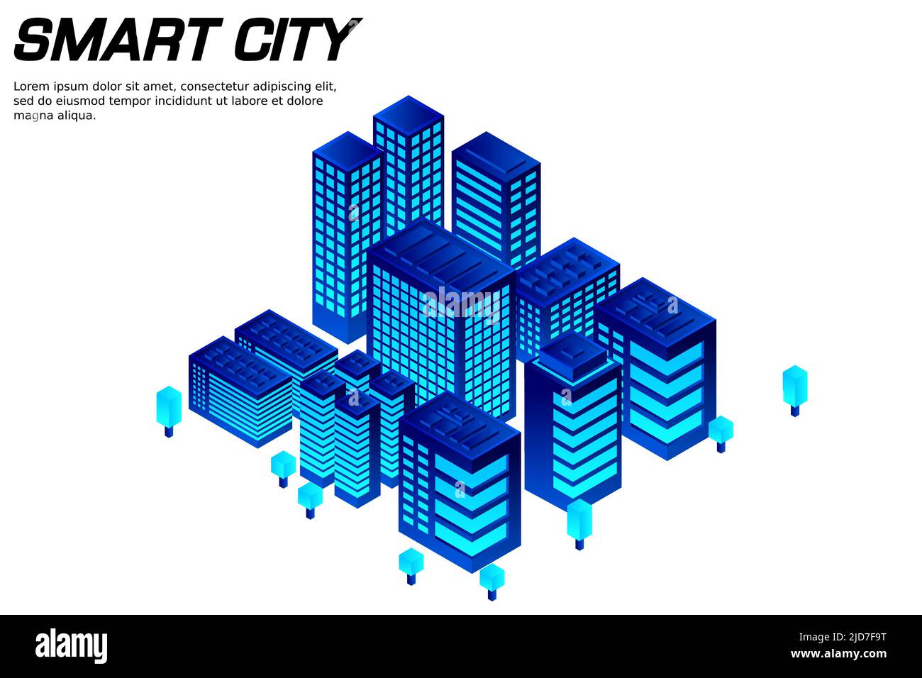 Isometric Future City. Real estate and construction industry concept ...