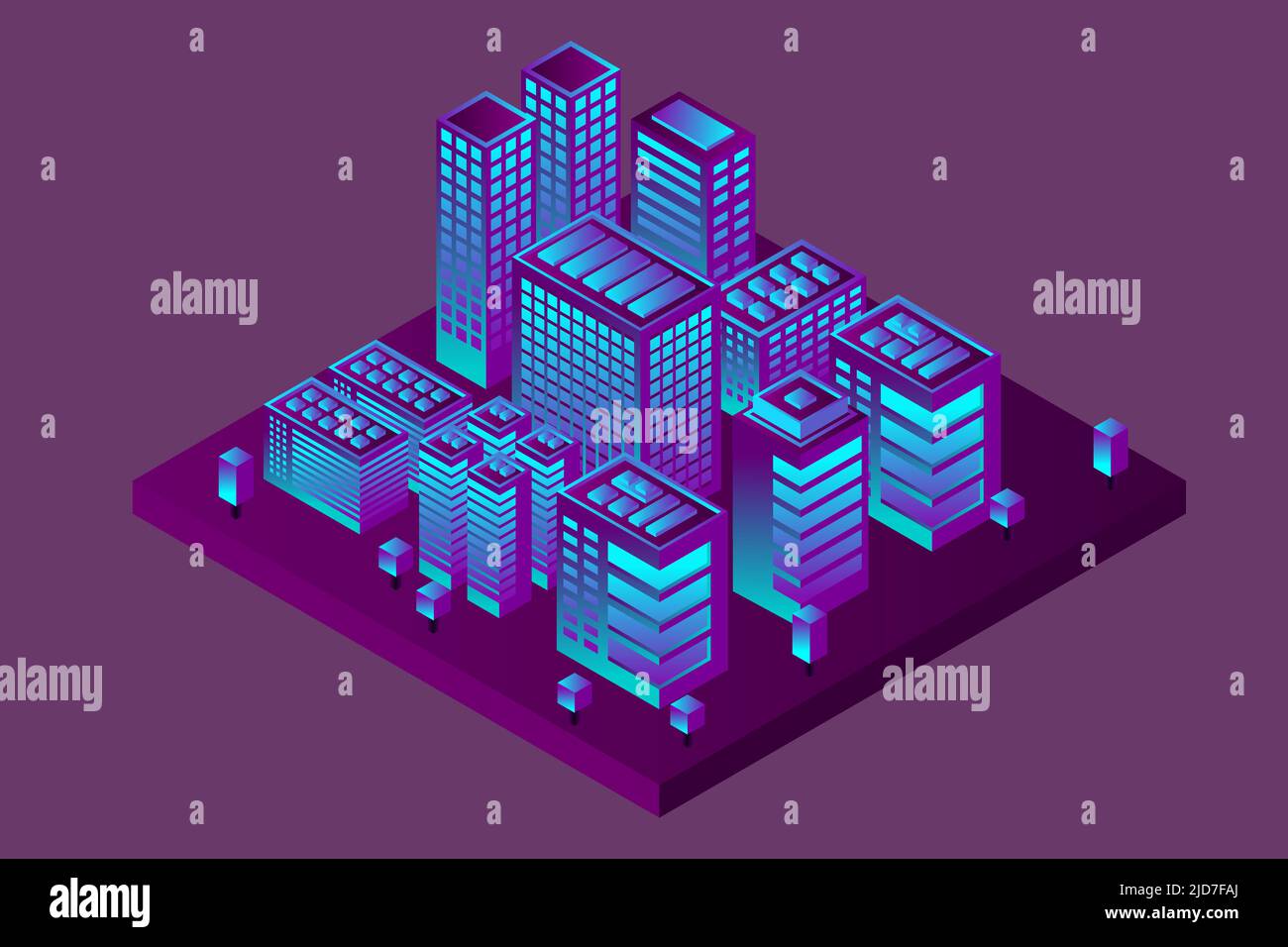 Isometric Future City. Real estate and construction industry concept ...
