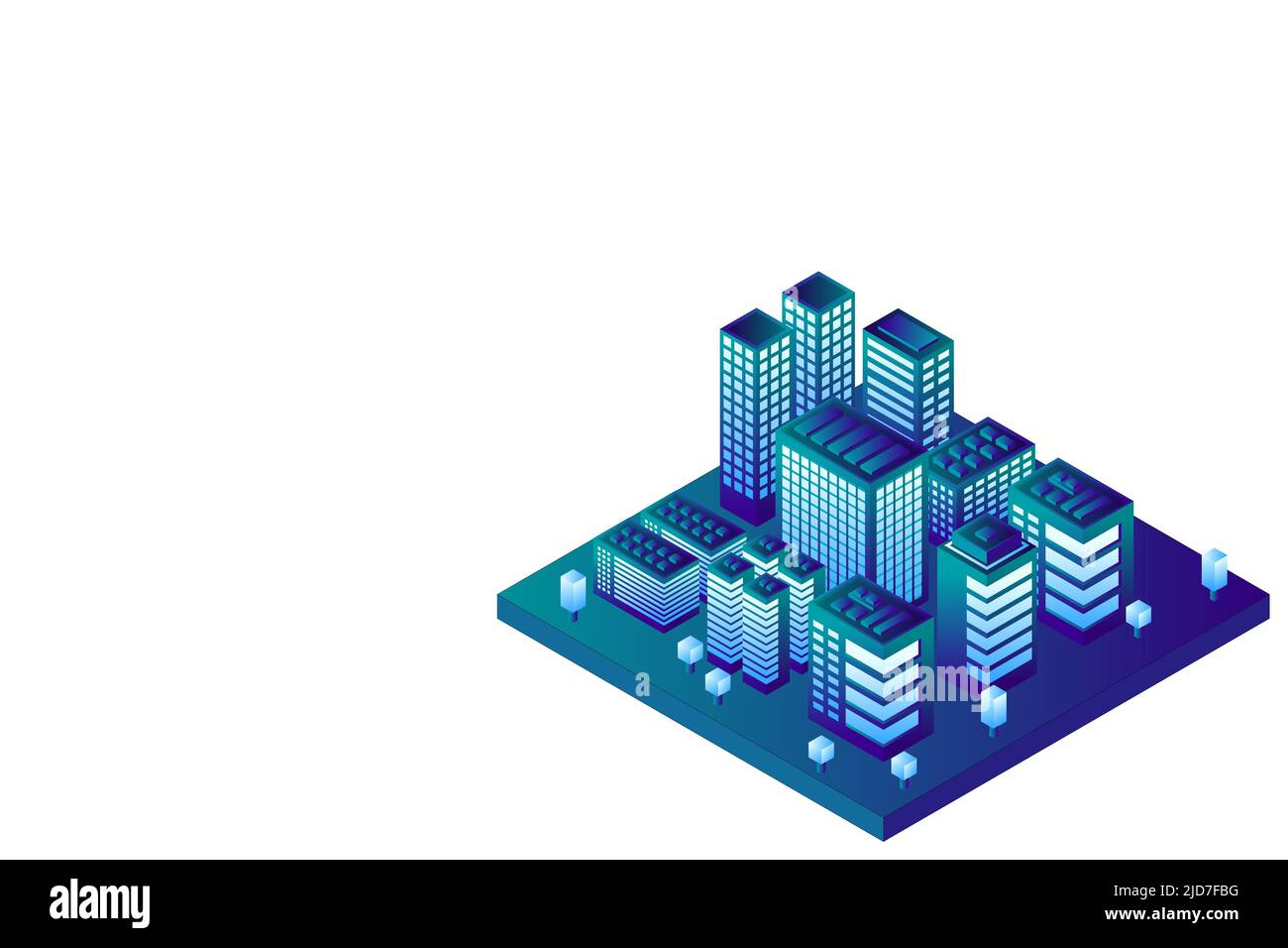 Isometric Future City. Real estate and construction industry concept ...