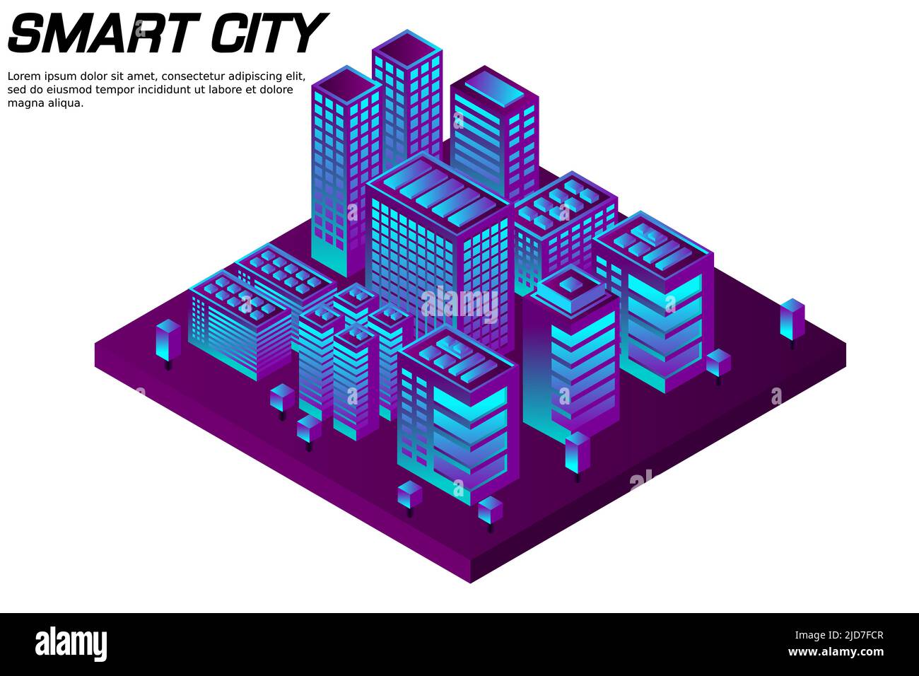 Isometric Future City. Real estate and construction industry concept ...