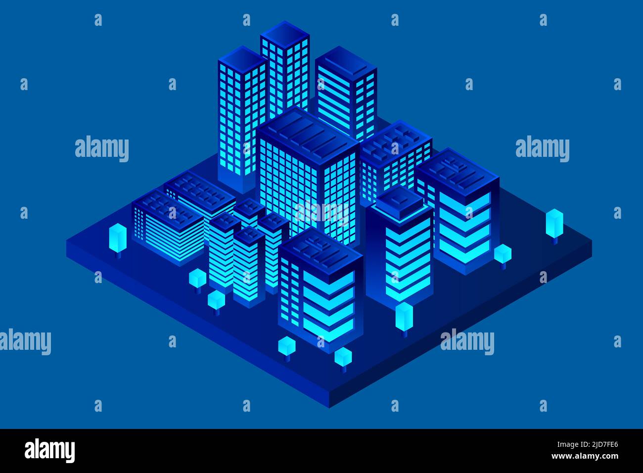 Isometric Future City. Real estate and construction industry concept ...