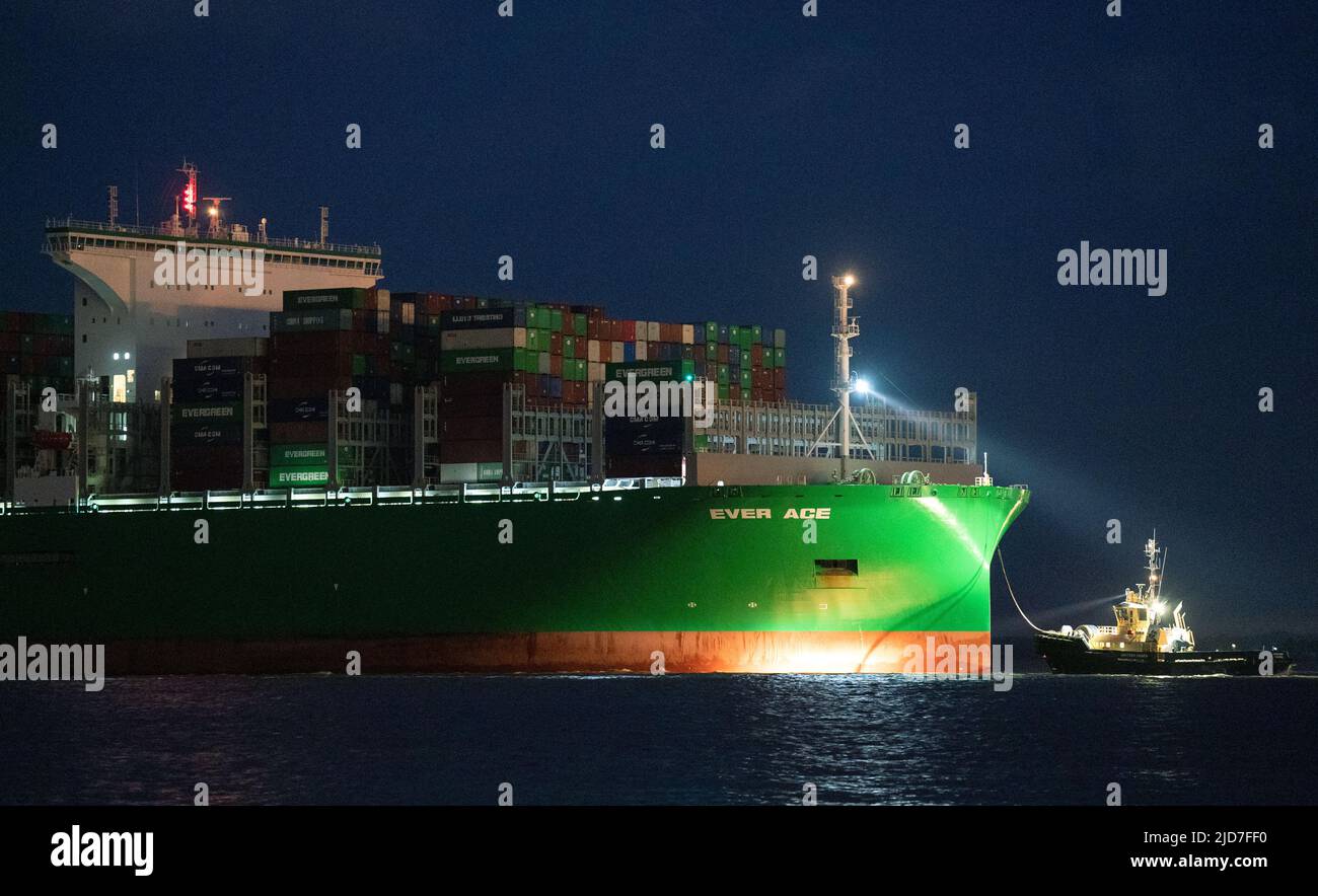 The world's largest cargo ship Ever Ace, holder of the record for most ...
